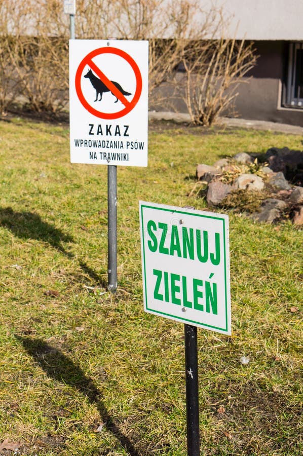 Warning signs stock image. Image of green, grass, polish - 39922209