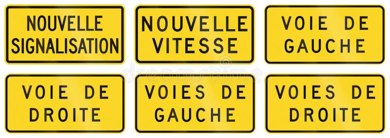 Warning Signs in Quebec - Canada Stock Illustration - Illustration of ...