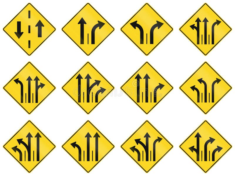 Warning Signs in Quebec - Canada Stock Illustration - Illustration of ...