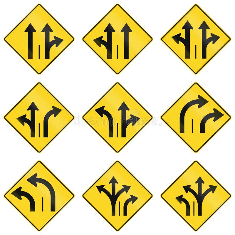 Warning Signs in Quebec - Canada Stock Illustration - Illustration of ...