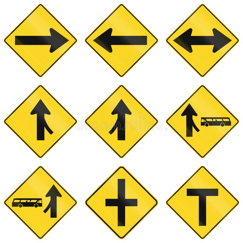 Warning Signs in Quebec - Canada Stock Illustration - Illustration of ...