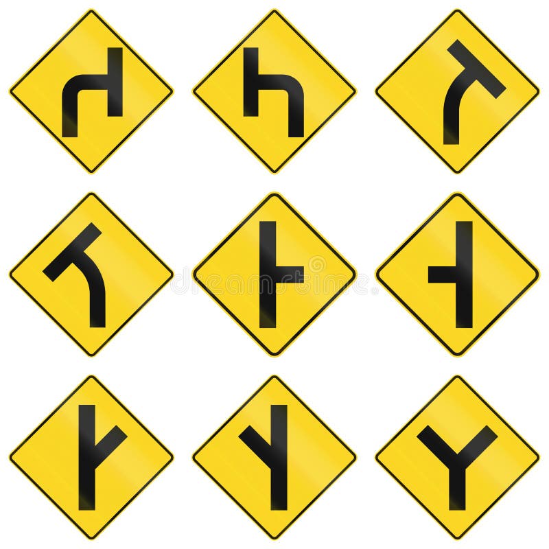 Warning Signs in Quebec - Canada Stock Illustration - Illustration of ...