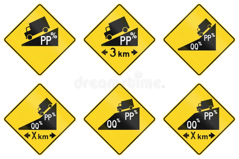 Warning Signs in Quebec - Canada Stock Illustration - Illustration of ...