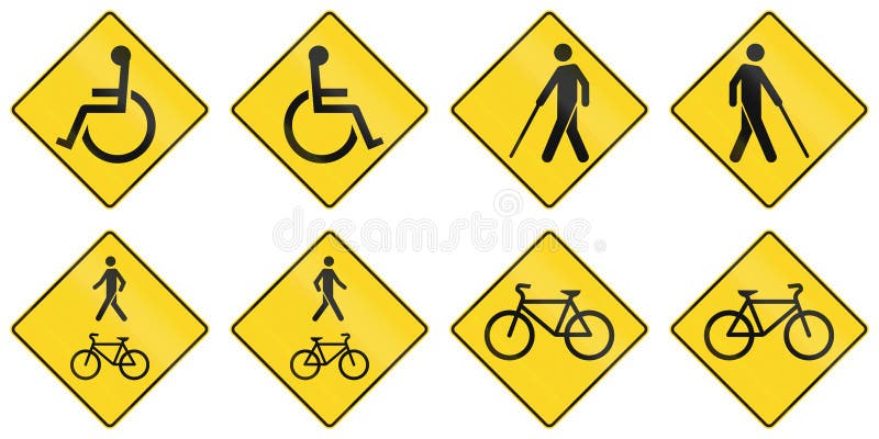 Warning Signs in Quebec - Canada Stock Illustration - Illustration of ...