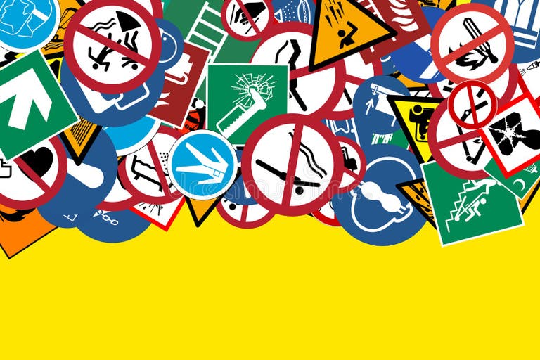 Warning Signs and Safety Signs and the Space Below for Custom Writing ...