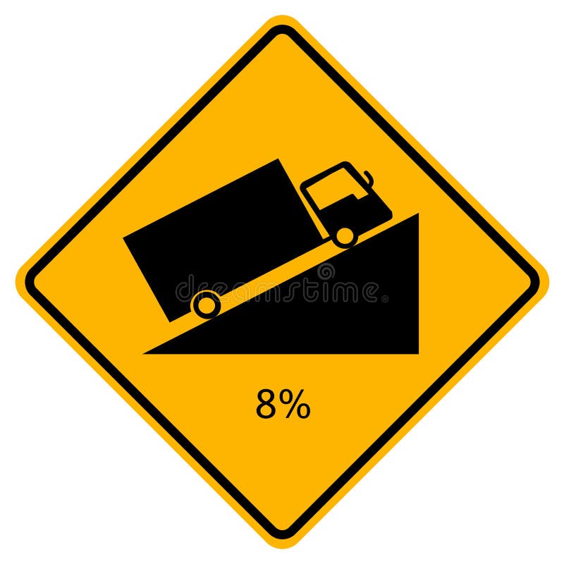 Notice Slope Hazard Symbol Sign,Vector Illustration, Isolate on White ...