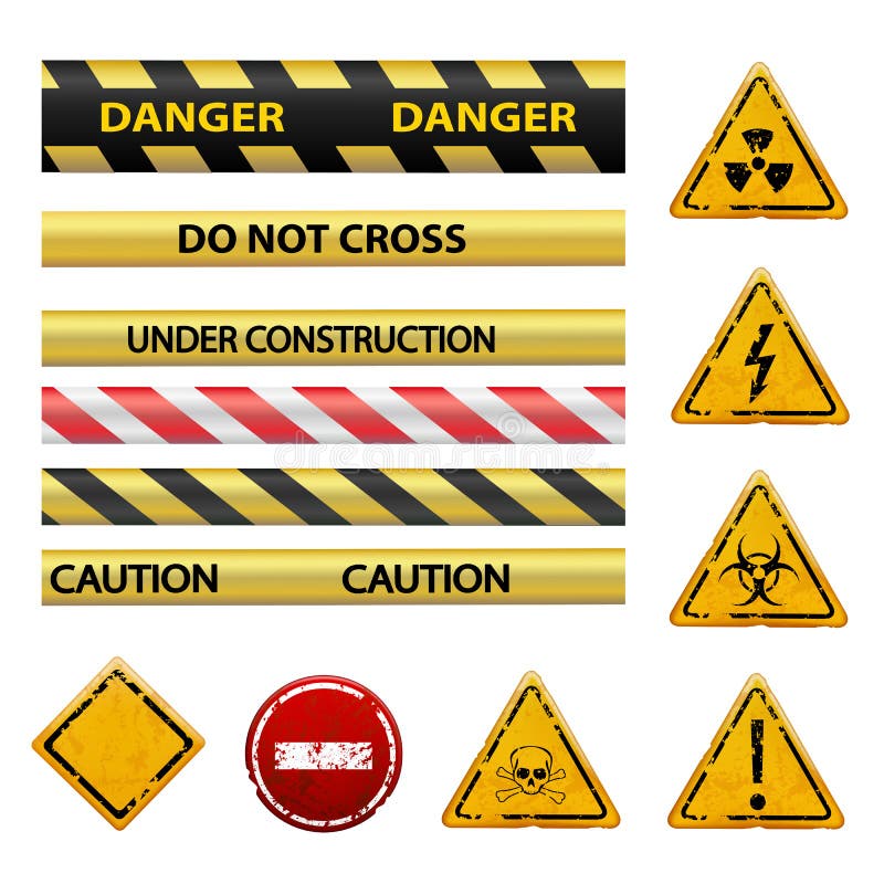 Warning Signs. Stock Illustration. Stock Vector - Illustration of ...