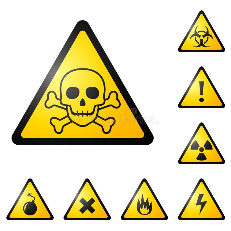 Warning Signs / Symbols / Icons Stock Vector - Illustration of button ...