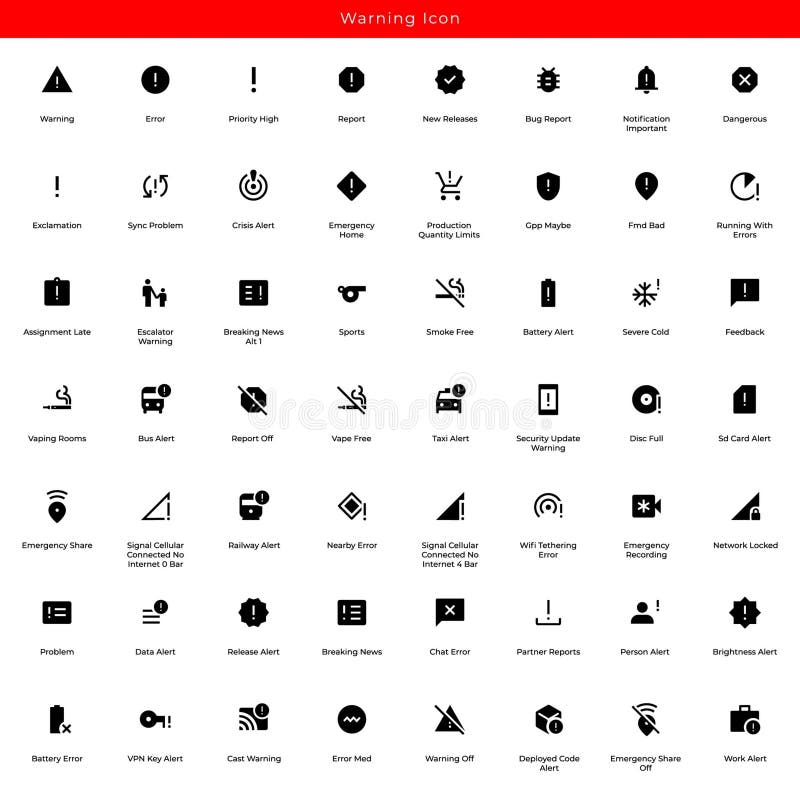 Warning Signs and Symbols. Vector Graphic. Stock Illustration ...