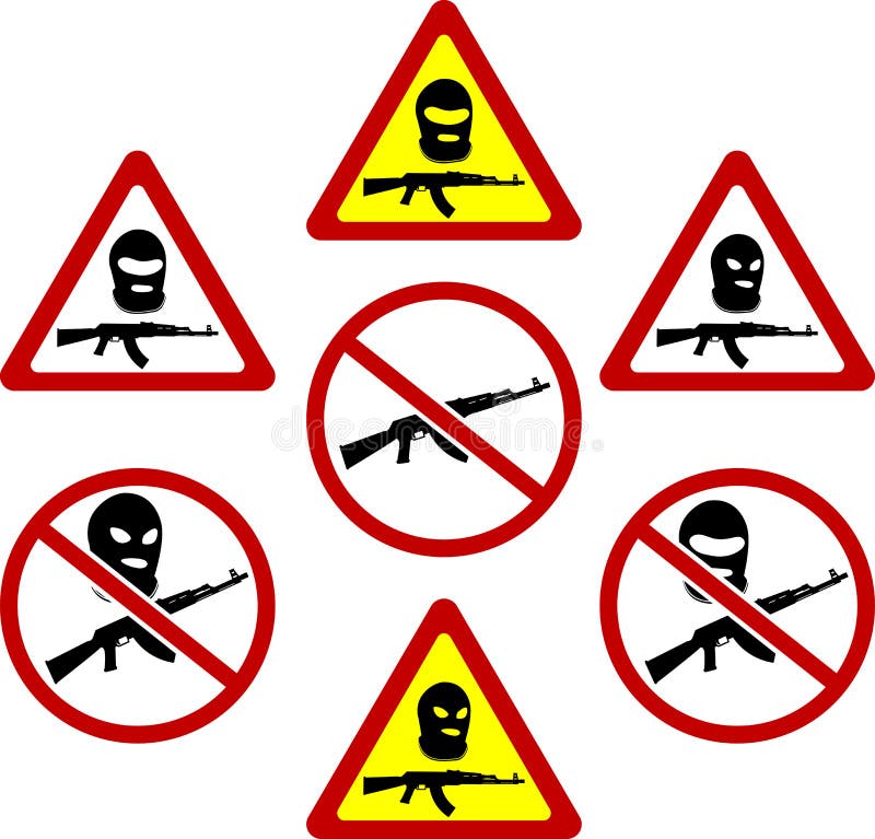 Warning Signs for Public Places Stock Vector - Illustration of clubs ...