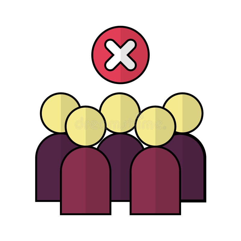 Avoid Crowds Red Ink Icon. Coronavirus Lockdown, Keep Distance Stock ...