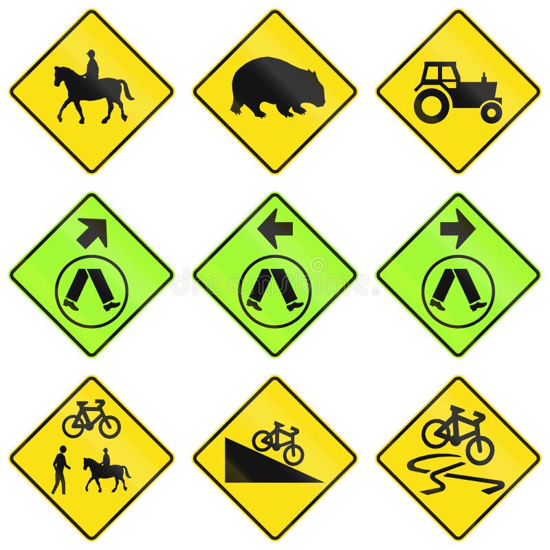 Warning Signs in Victoria - Australia Stock Illustration - Illustration ...