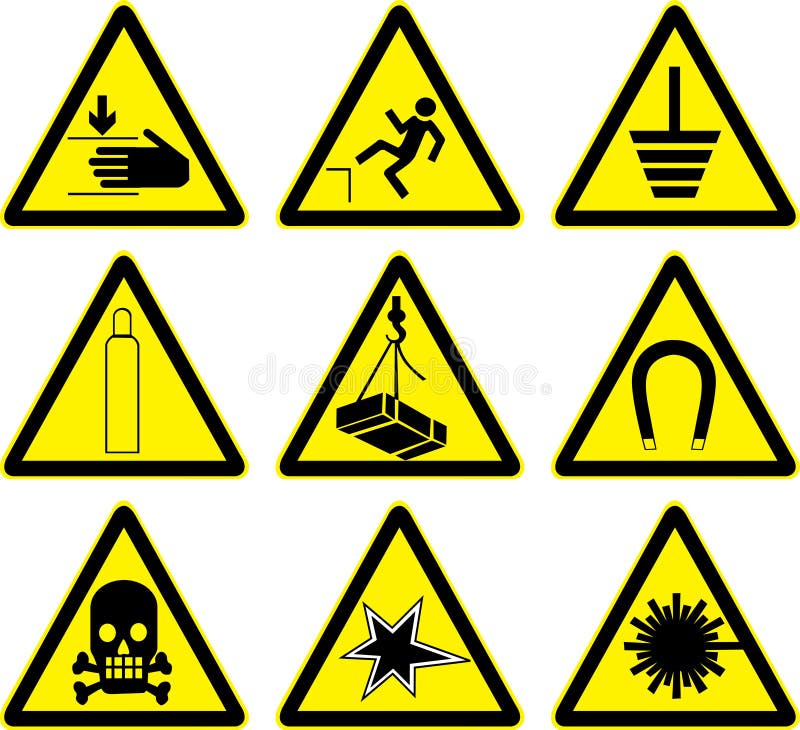 Warning signs work. stock vector. Illustration of radioactive - 17030405