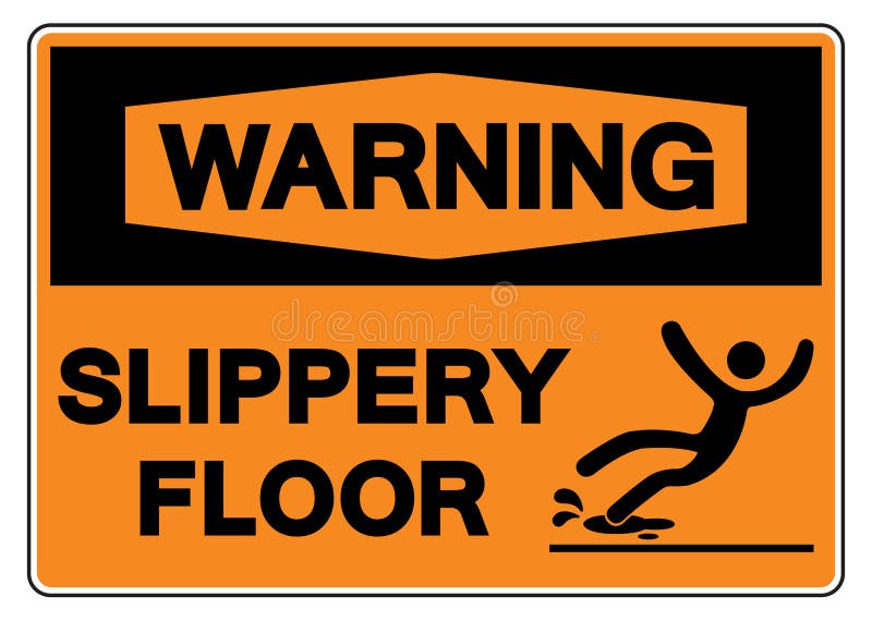 Warning Slippery Floor Symbol Sign,Vector Illustration, Isolate on ...
