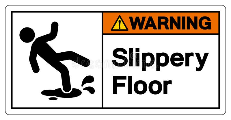 Warning Slippery Floor Symbol Sign,Vector Illustration, Isolate on ...