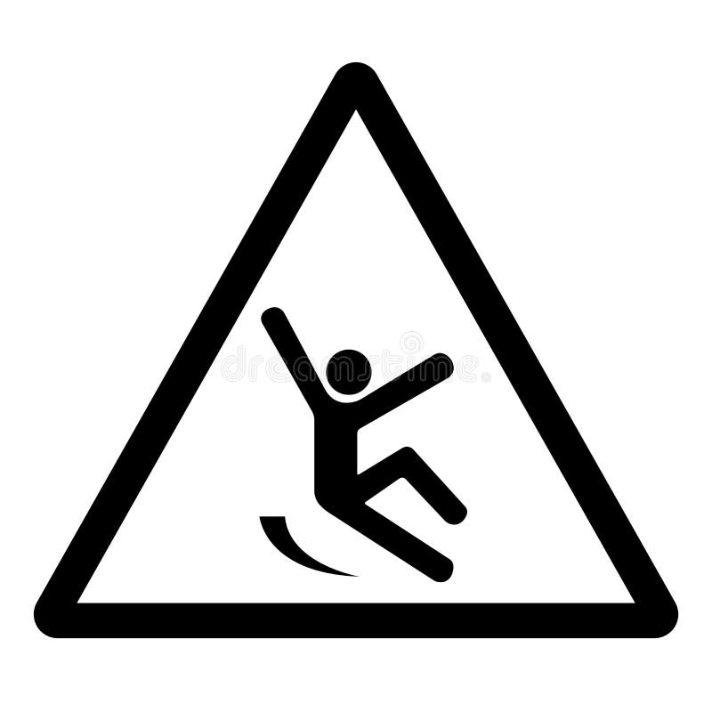 Warning Slippery Surface Symbol Sign ,Vector Illustration, Isolate on ...