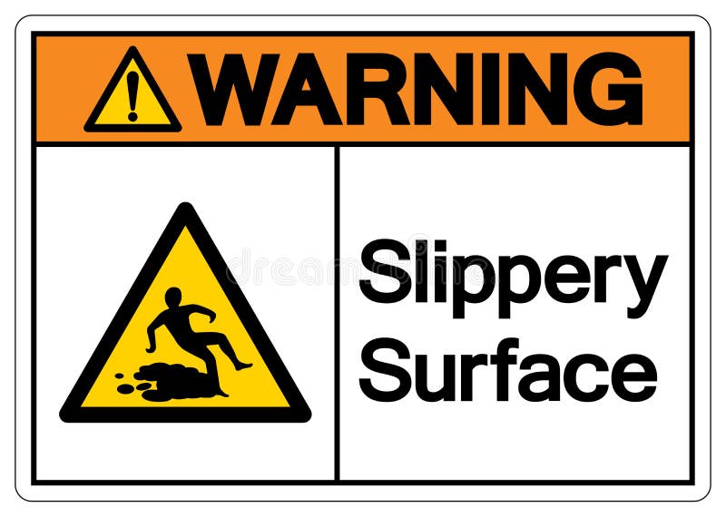 Warning Slippery Slope Hazard Symbol Sign,Vector Illustration, Isolate ...