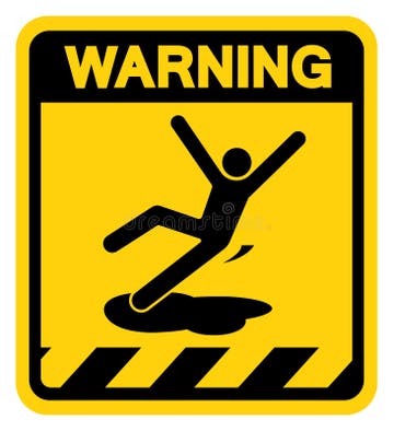 Warning Sign Slippery Ground Stock Illustrations – 267 Warning Sign ...