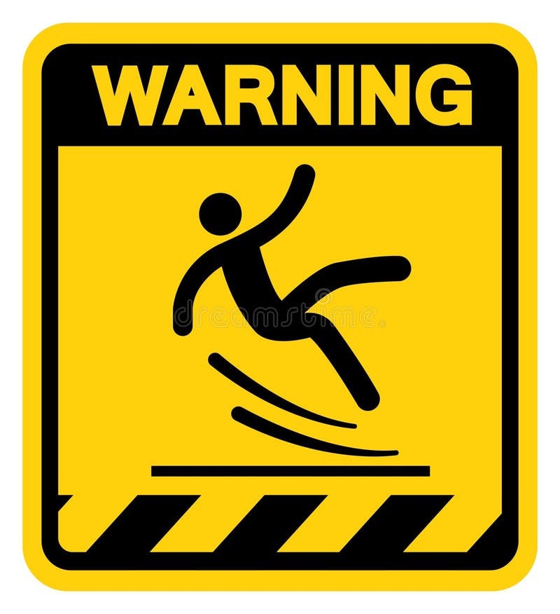 Warning Slippery Symbol Sign,Vector Illustration, Isolate on White ...