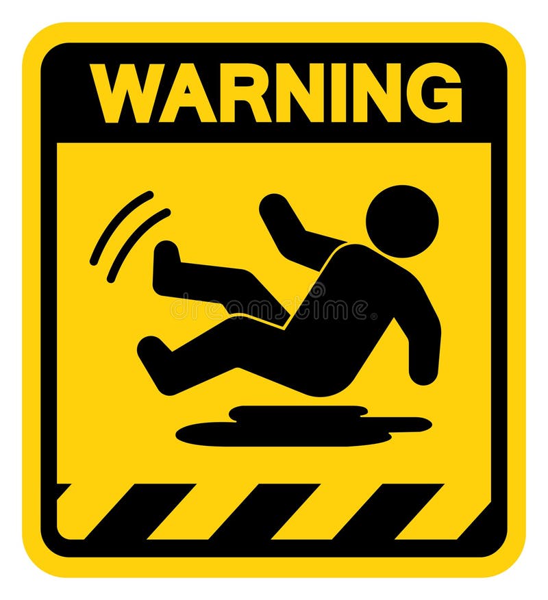 Warning Slippery Symbol Sign,Vector Illustration, Isolate on White ...