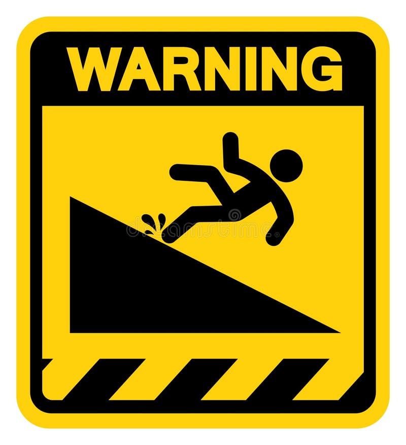 Warning Slippery Symbol Sign,Vector Illustration, Isolate on White ...