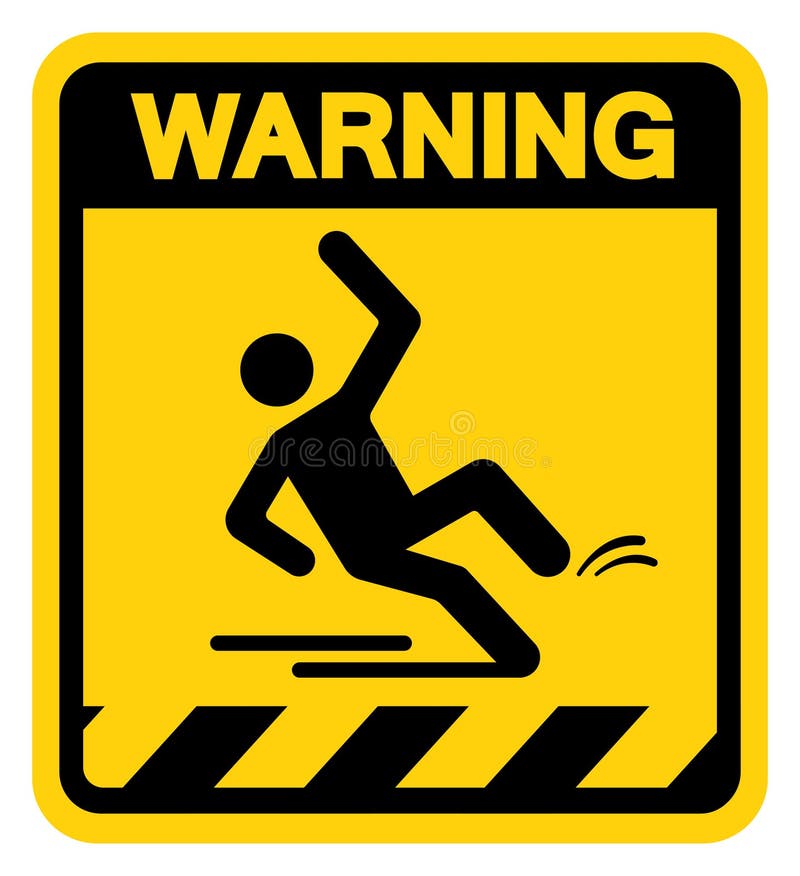Warning Slippery Slope Hazard Symbol Sign,Vector Illustration, Isolate ...