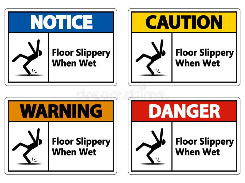 Warning Slippery Slope Hazard Symbol Sign,Vector Illustration, Isolate ...