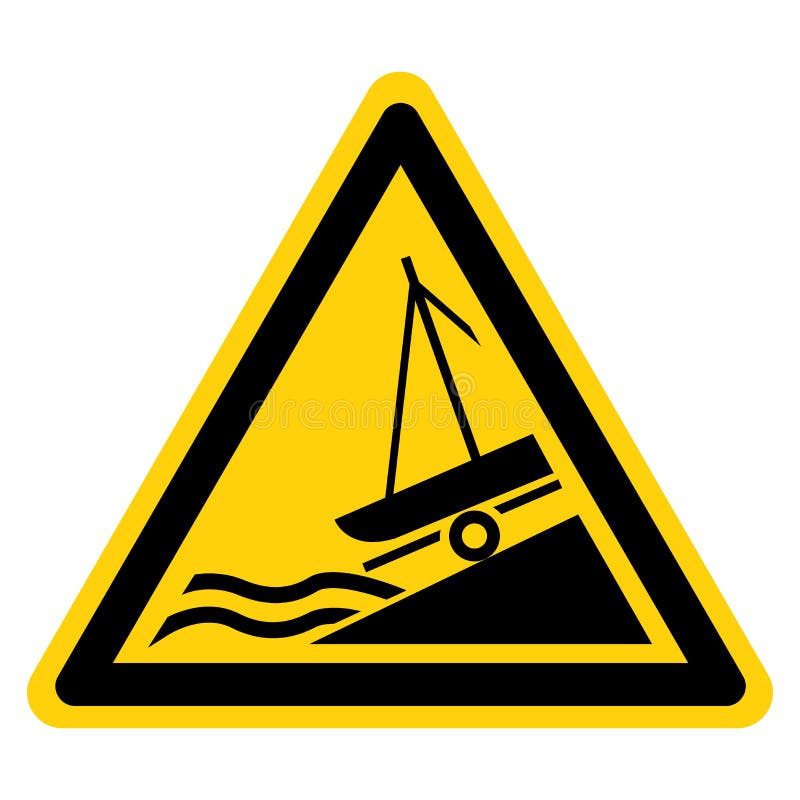 Warning Slope Hazard Symbol Sign,Vector Illustration, Isolate on White ...