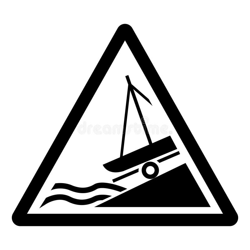 Warning Slipway Symbol Sign, Vector Illustration, Isolate on White ...