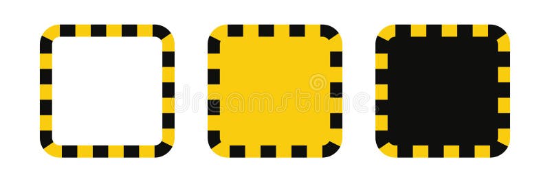 Warning Square Frame with Yellow and Black Tape. Barricade Lines ...
