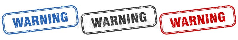 Warning Square Isolated Sign Set. Warning Stamp Stock Vector ...