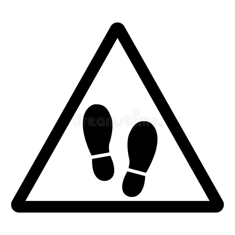 Warning Stand Here Symbol Sign ,Vector Illustration, Isolated on White ...