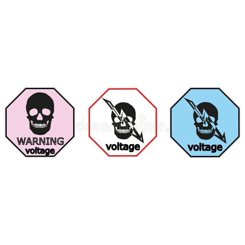 Warning Sticker Labels for Electrical Consumers Voltage Notice Stock ...