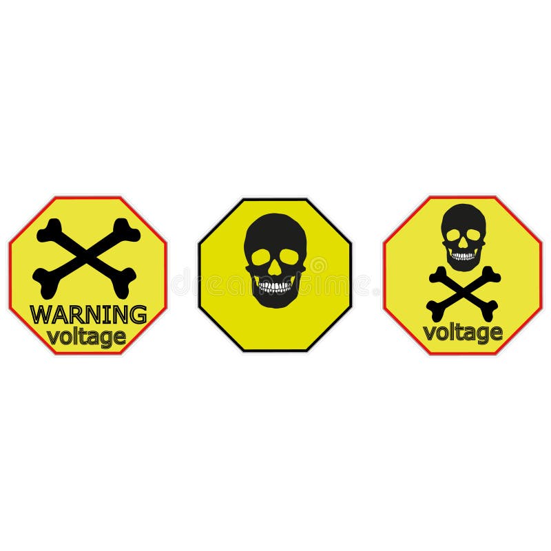 Warning Sticker Labels for Electrical Consumers Voltage Notice Stock ...