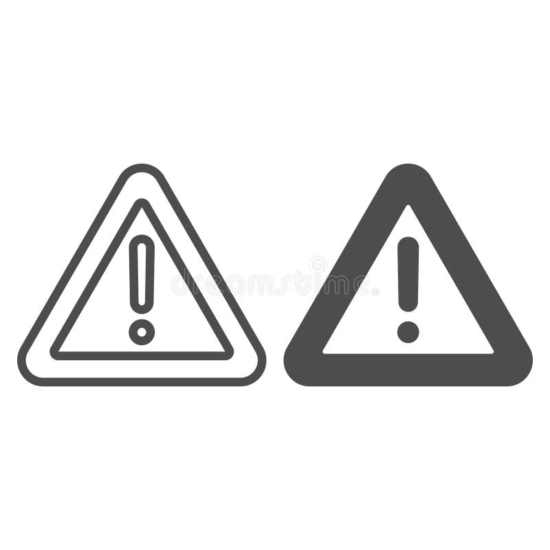 Warning Sticker Line and Solid Icon, Emergency Service Concept. Vector ...