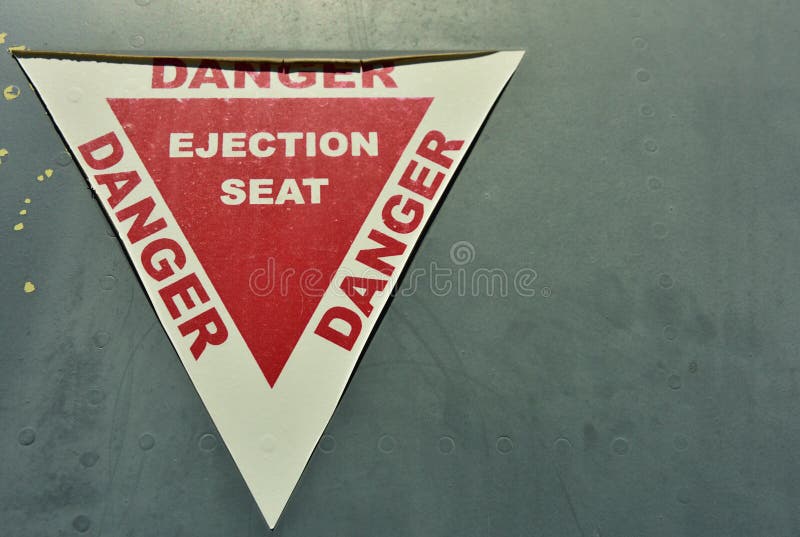 A Warning Sticker on an Old War Plane Stock Photo - Image of design ...