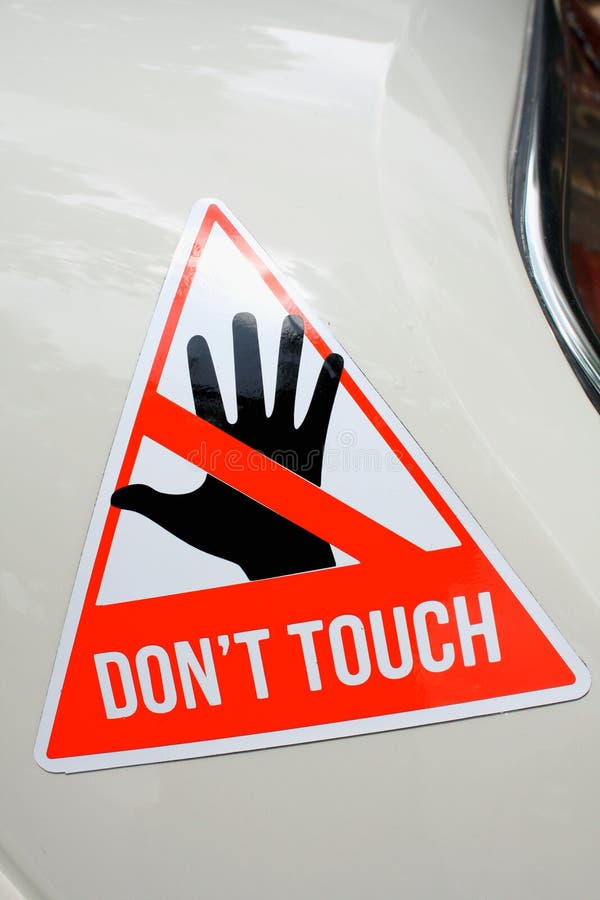 Warning Sticker with Text Don T Touch on Object Stock Image - Image of ...