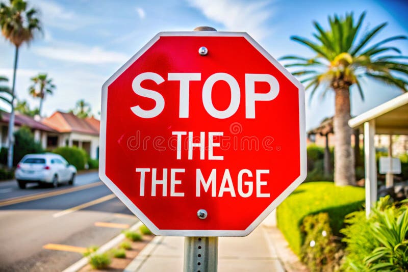 Warning: Stop! a Cautionary Stop Sign Illustration Stock Illustration ...