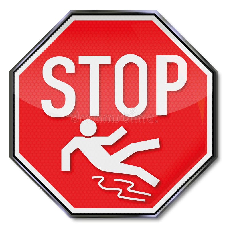 Warning and stop slipping stock vector. Illustration of injury - 67481814