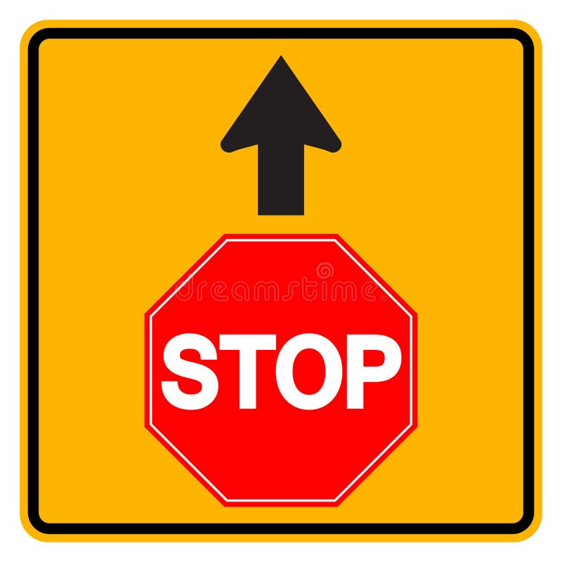 Warning Stop Traffic Road Sign,Vector Illustration, Isolate on White ...