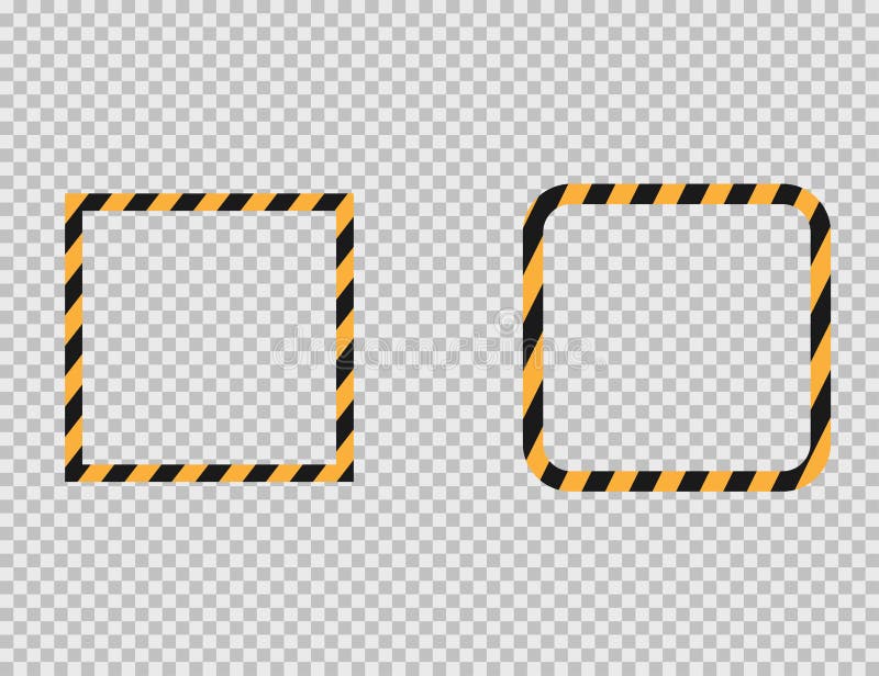 Warning Striped Frame. Square Template with Black and Yellow Stripes ...