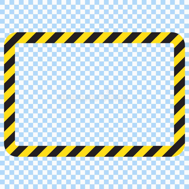 Warning Striped Square Frame, Warning To Be Careful, Potential Danger ...