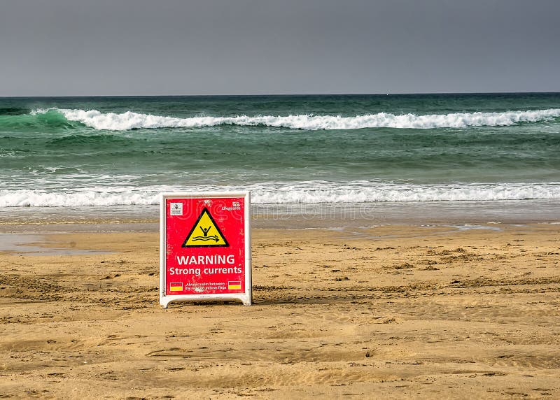 Warning Strong Currents Sign Stock Photo - Image of water, symbol: 45558524