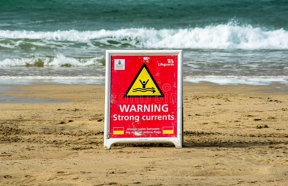 Warning Strong Currents Sign Stock Photo - Image of symbol, danger ...