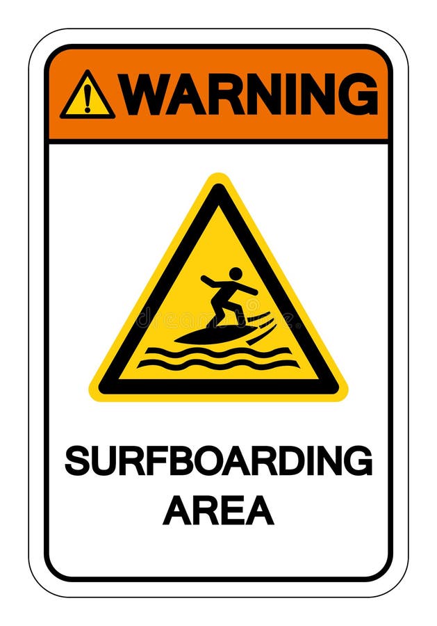 Warning Surfing Area Symbol Sign, Vector Illustration, Isolate on White ...