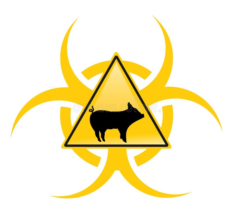 Warning Swine Flu Sign with Bio Hazard Symbol. Stock Vector ...
