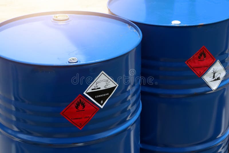 Warning Symbol for Chemical Hazard on Chemical Container Stock Image ...