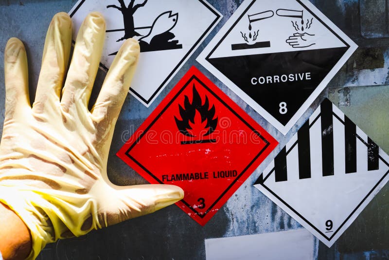 Warning Symbol for Chemical Hazard on Chemical Container Stock Image ...