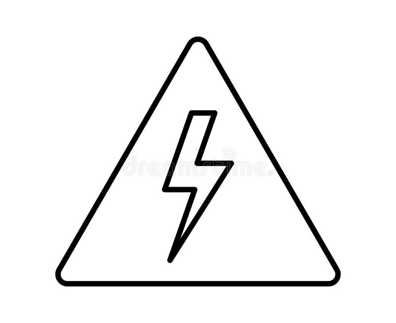 Warning Symbol for Electrical Hazards in Triangle Shape with Lightning ...