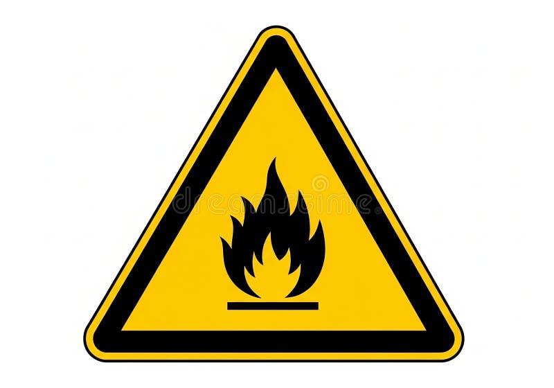 Warning Symbol for Flammable Material Danger Sign Triangle with Flame ...